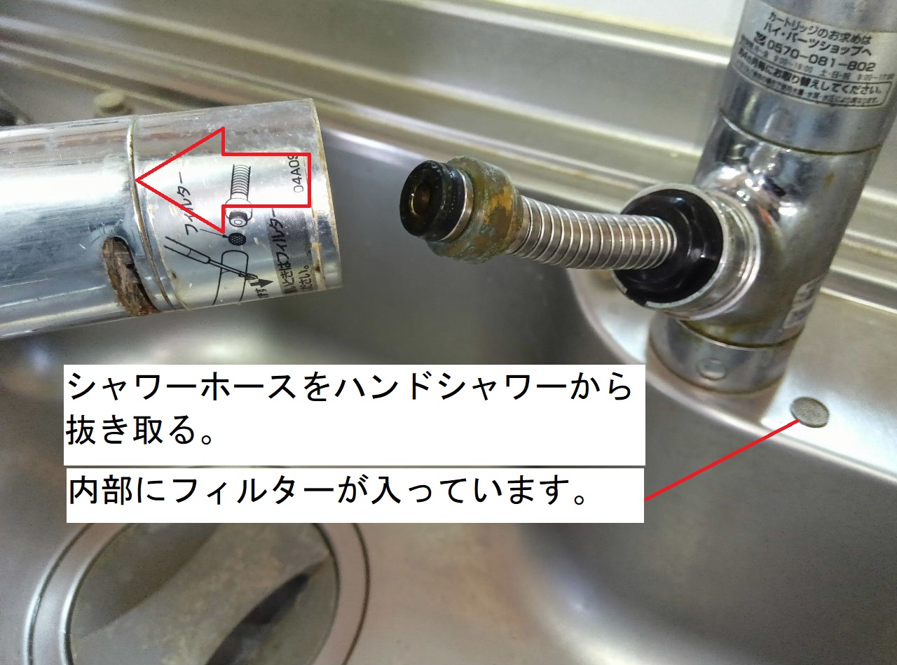 TOTO TKHG38P型【ｶｰﾄﾘｯｼﾞ交換方法、ｼｬﾜｰﾎｰｽ交換、後継品情報】 台付ｼﾝｸﾞﾙ・浄水器内蔵型・ﾊﾝﾄﾞｼｬﾜｰ水栓＜水が止まらない・ｼｬﾜｰﾎｰｽから水漏れ＞修理方法 ...