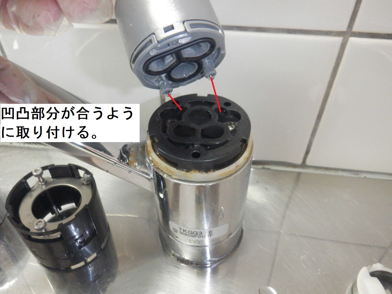 TOTO TKGG31E【ｶｰﾄﾘｯｼﾞ交換、本体後継品情報】 台付ｼﾝｸﾞﾙﾚﾊﾞｰ水栓＜水が止まらない＞修理方法 ※TKGG品番 対象 | あなたにも出来るかも？水道修理のブログ